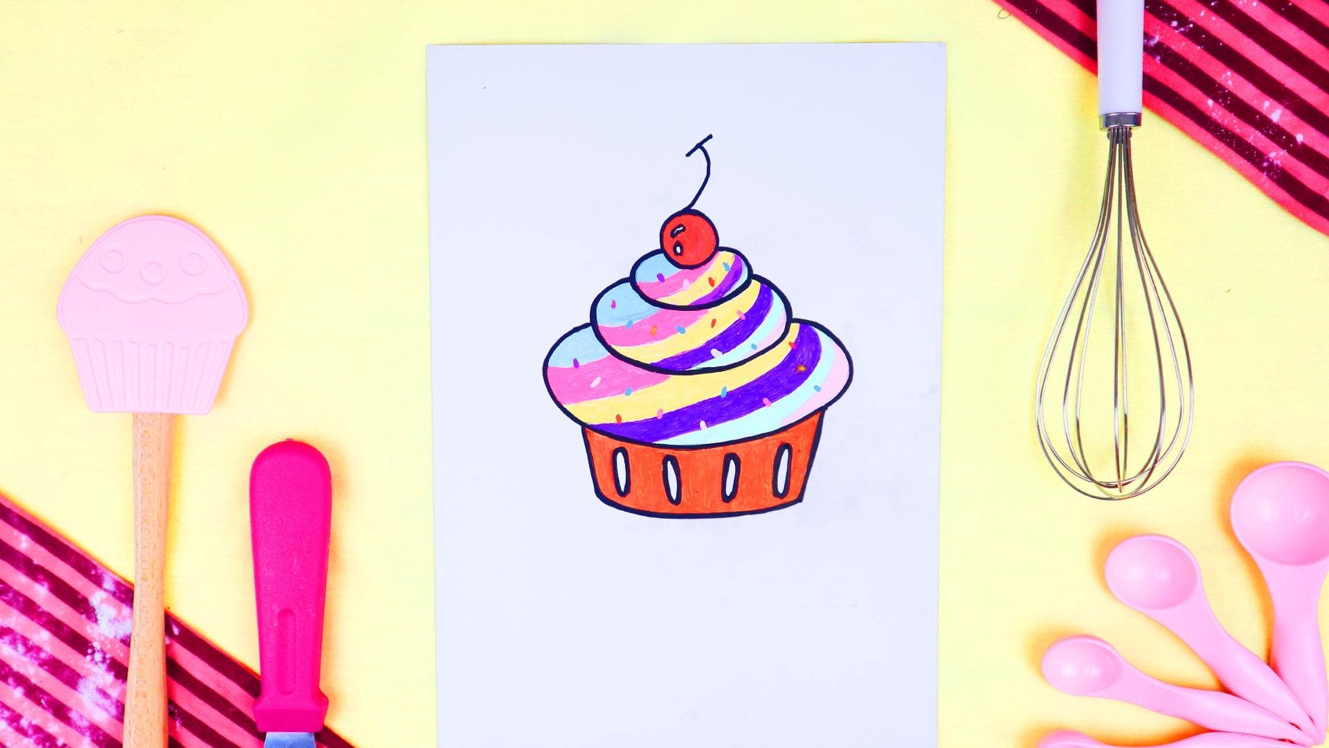 How To Draw A Cupcake Step By Step For Kids